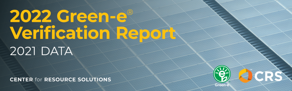 2022 Green-e® Verification Report (2021 Data) - CRS
